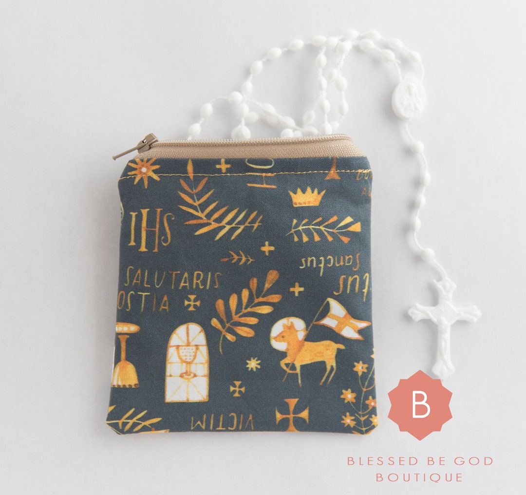Catholic Rosary Pouch, Coin Purse, Eucharist, Rosary Holder, Adoration ...