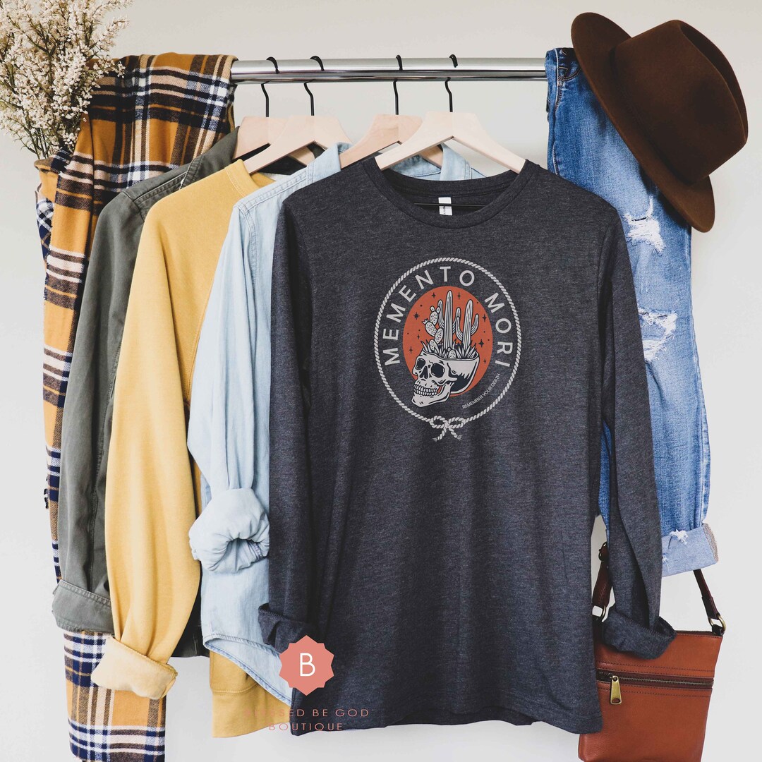 Memento Mori Catholic T-shirt, Halloween Unisex Long Sleeve Tee, All ...
