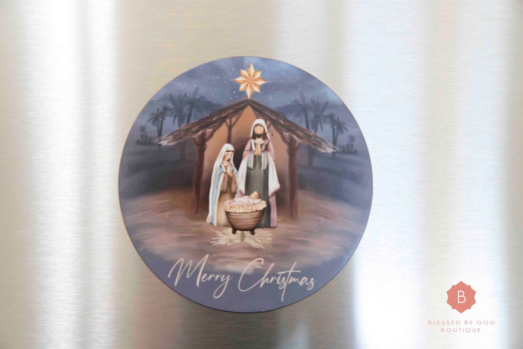 Christmas Nativity Scene Magnet, Catholic Fridge Magnet, Fridge Decor ...