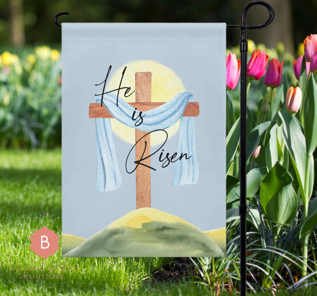 Easter Garden Flag, Catholic, Outdoor Decorative Yard, Porch House ...