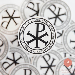 Chi Rho Jesus Prayer Sticker, Catholic Vinyl Sticker, Laptop Sticker ...