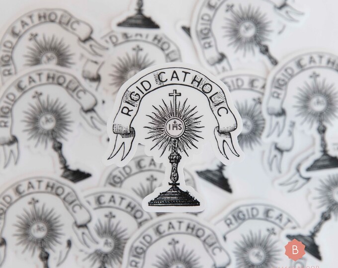 Rigid Catholic Clear Vinyl Sticker, Traditional Catholic, Laptop ...