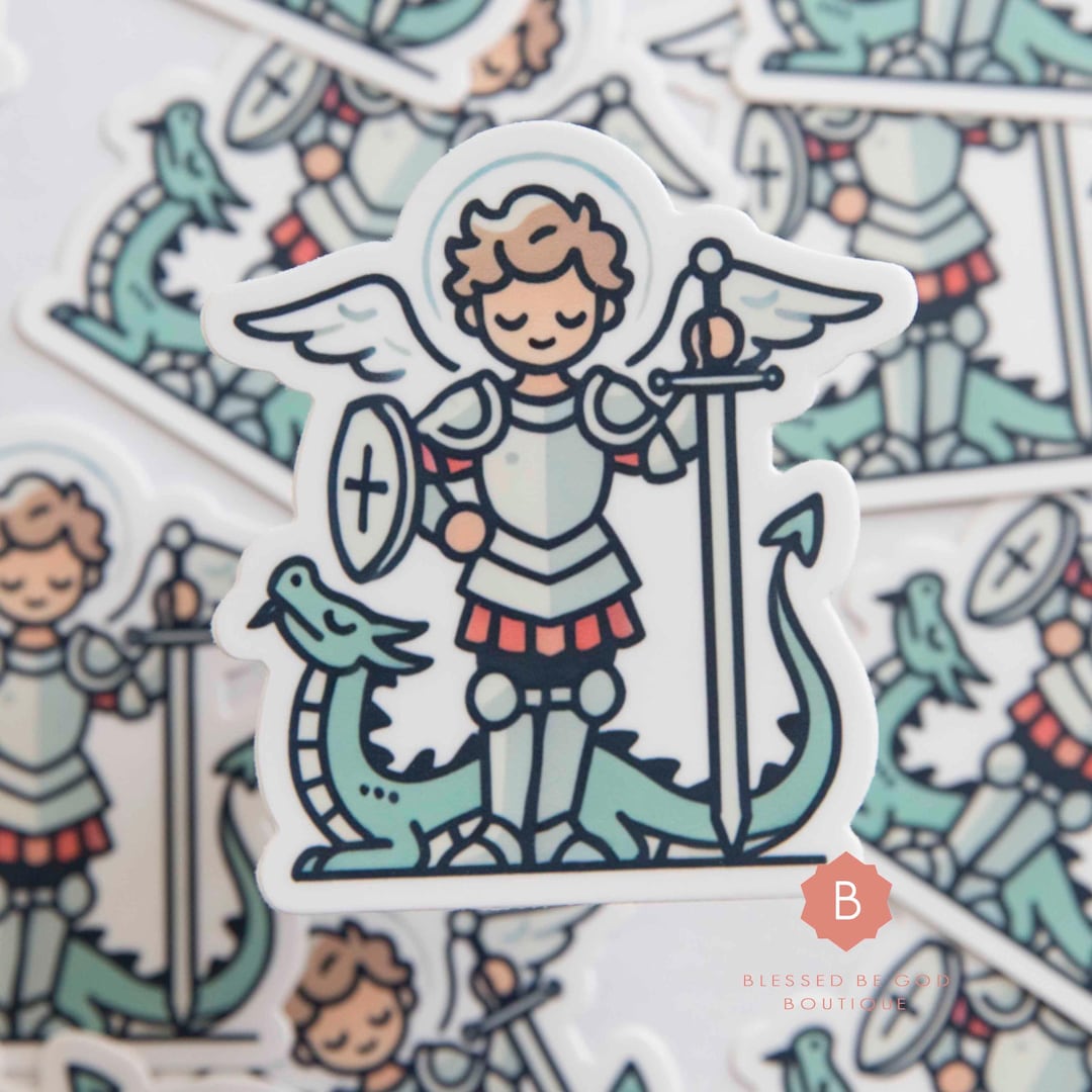 St. Michael the Archangel Sticker, Catholic Vinyl Sticker, Laptop ...