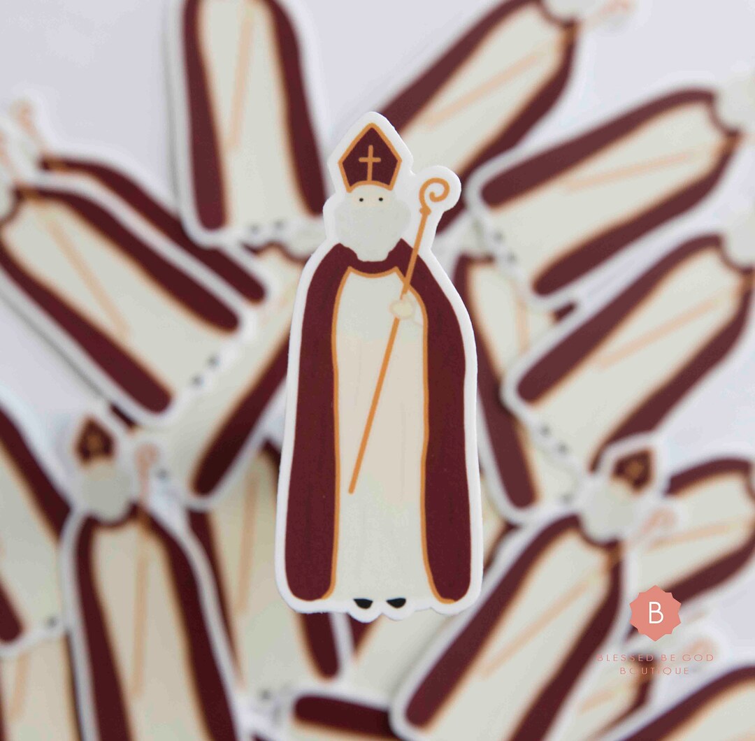 St. Nicholas Sticker, Catholic Christmas Vinyl Sticker, St. Nick ...