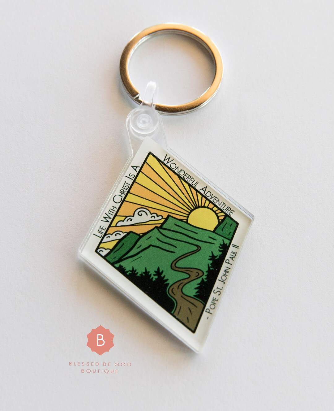 Pope John Paul II, Life With Christ, Keychain Catholic Acrylic ...