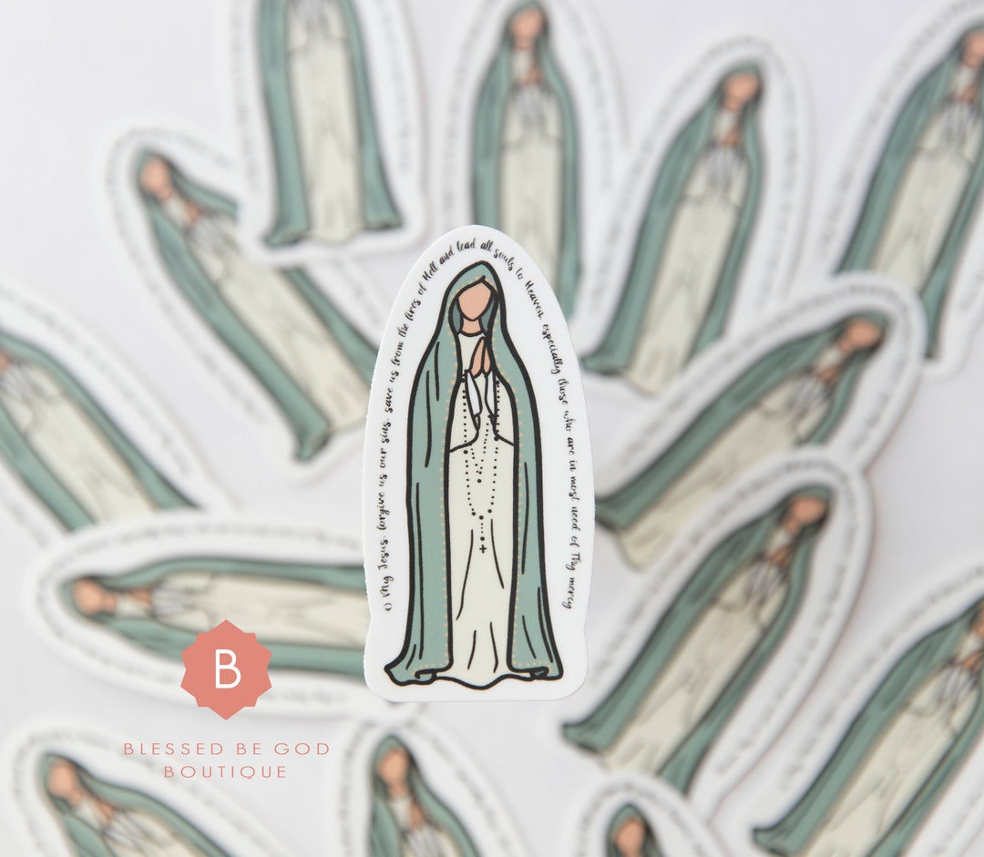 Our Lady of Fatima Sticker, Catholic Vinyl Sticker, Laptop Sticker, Die ...