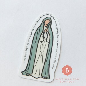 Our Lady of Fatima Sticker, Catholic Vinyl Sticker, Laptop Sticker, Die ...