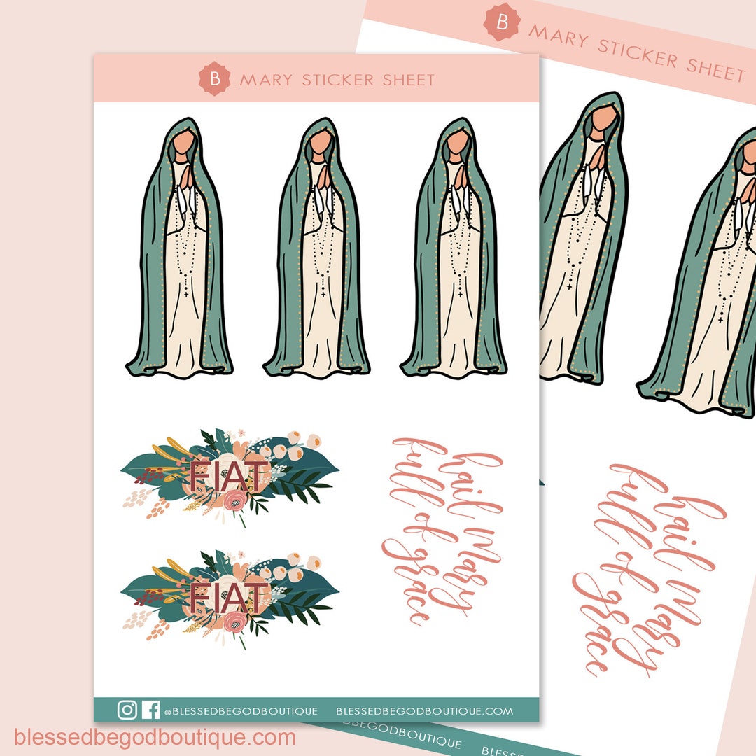 Catholic Planner Stickers, Marian Stickers, Virgin Mary, Our Lady of ...