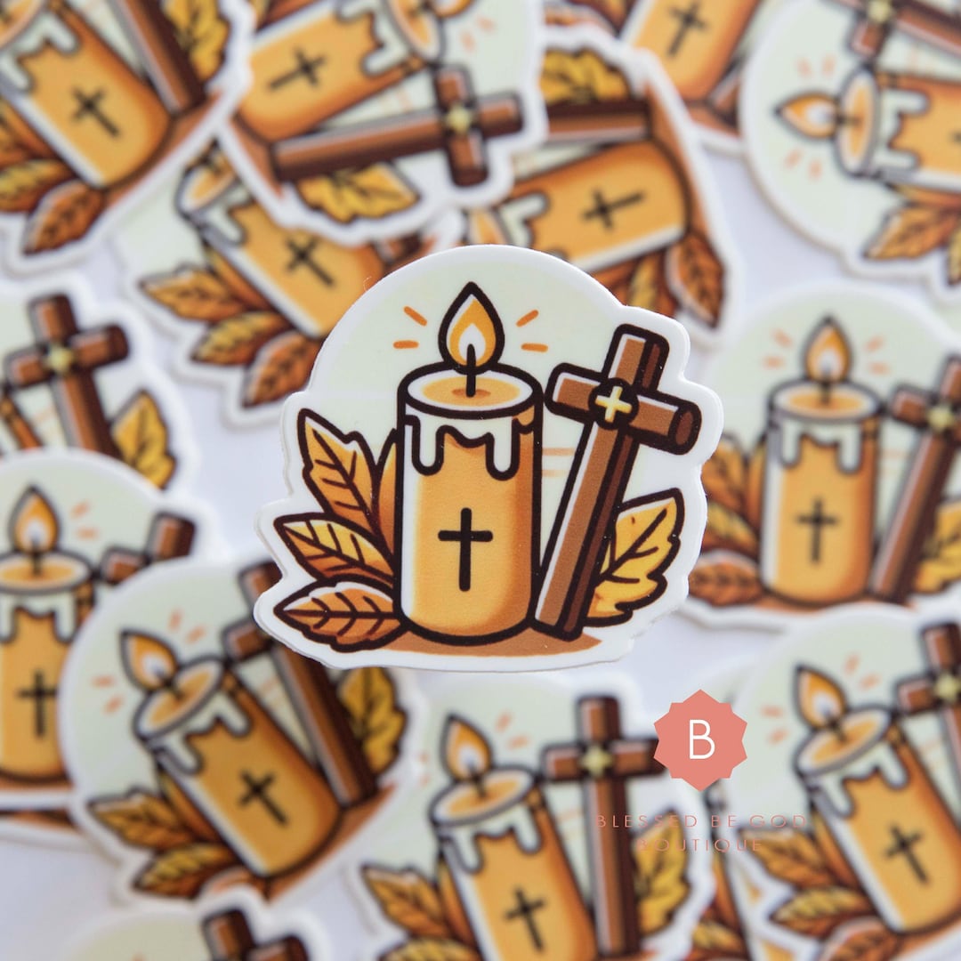 All Souls Day Sticker, All Saints, Halloween Sticker, Memorial Candle ...