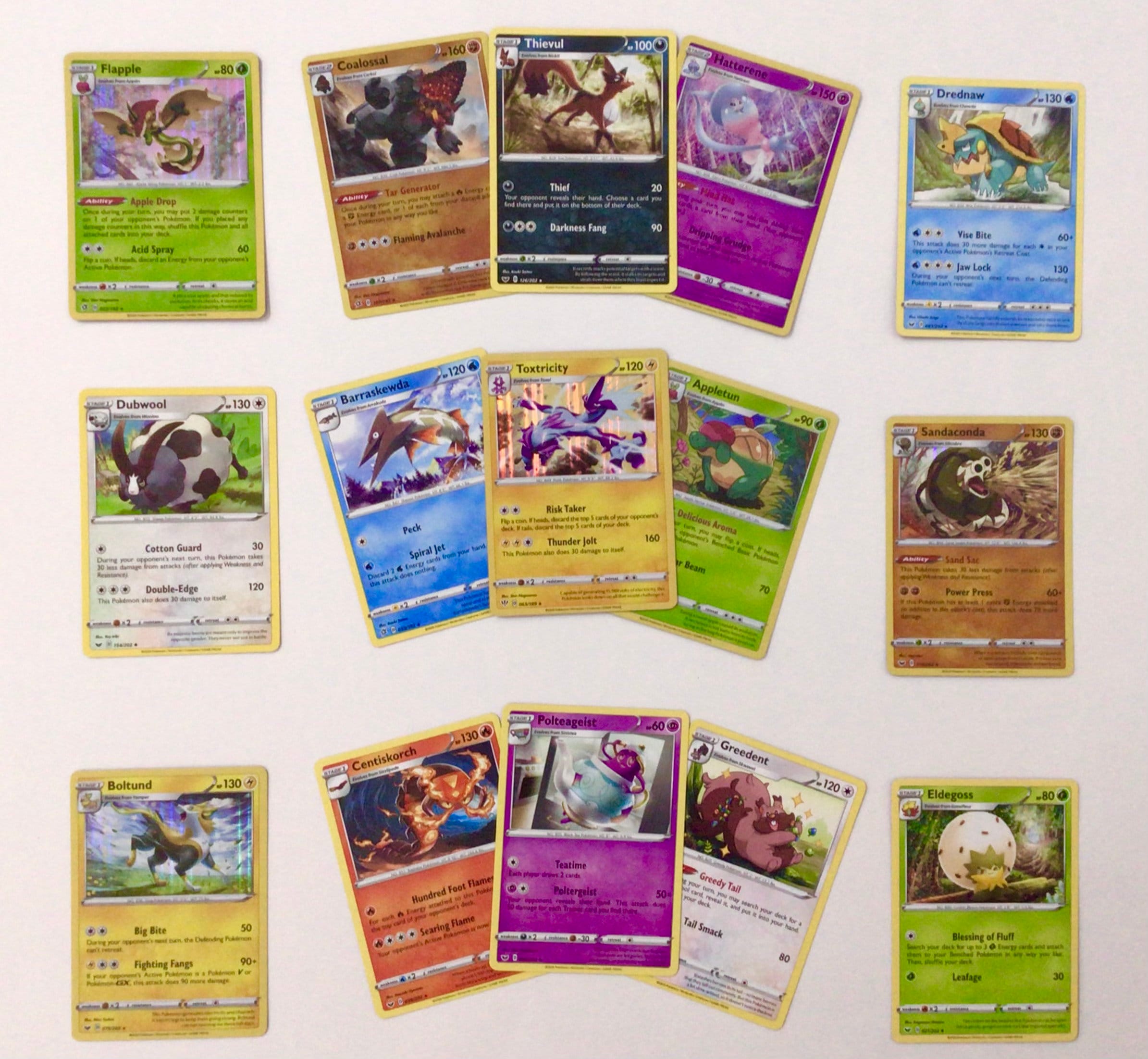 8th Gen, GALARIAN POKEMON 80 Card Set authentic: Grookey, Sobble ...