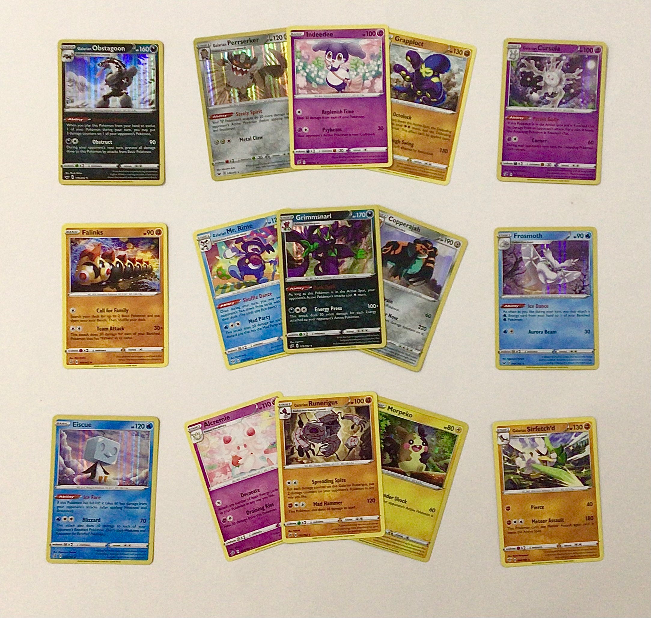 8th Gen, GALARIAN POKEMON 80 Card Set authentic: Grookey, Sobble ...