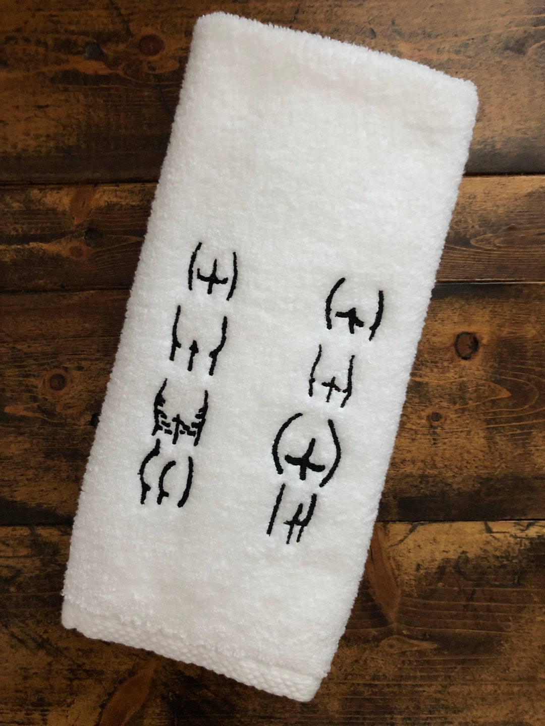 Embroidered Butt Towel - Etsy