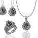 Drop Model Zultanite Stone Lady Filigree Silver Triple Set for Women ...