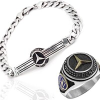 Mercedes-benz Signet Ring: 925 Sterling Silver 3D Logo - Etsy