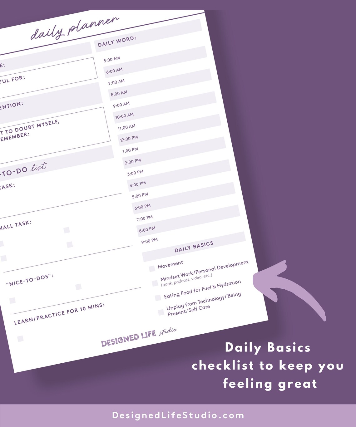 Mindset First Daily Planner Printable PDF One Full Month of Pages With ...