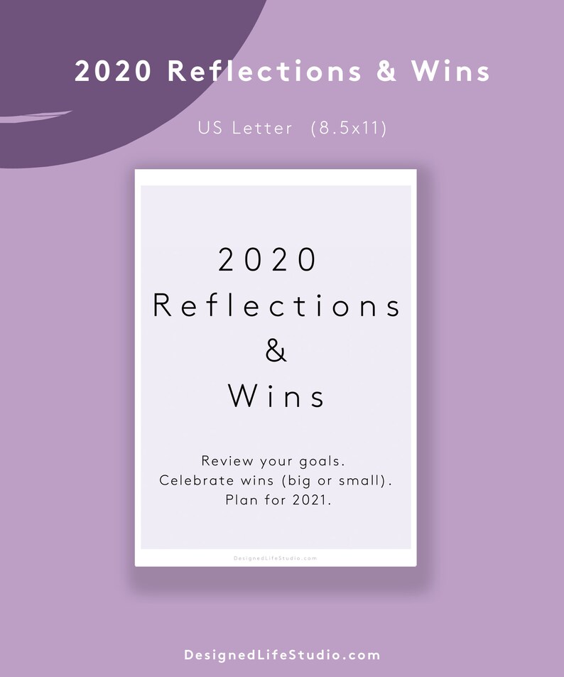 2020 Review, Reflections, Wins, Lessons, and 2021 Goals | Printable ...