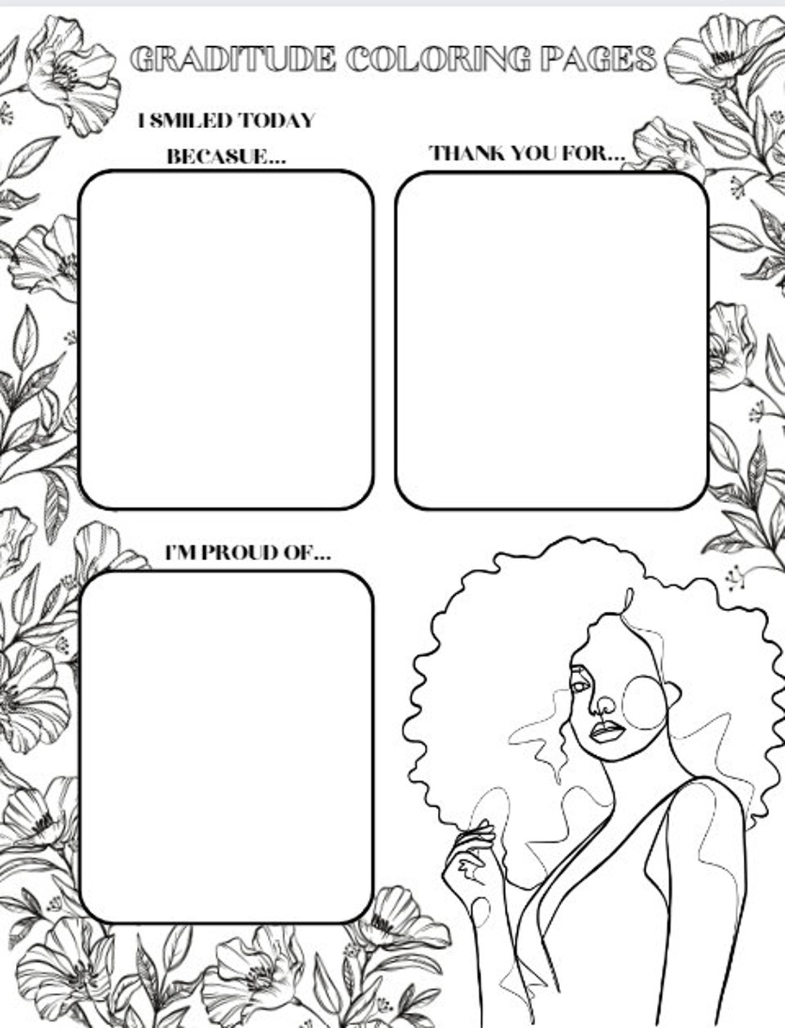 Gratitude Journal Coloring Page - Etsy