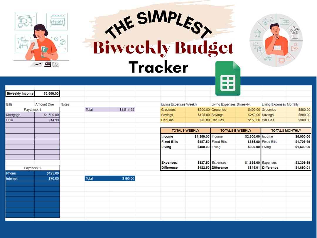 Simple Budget Tracker, Budget Organizer for Google Sheets, Track ...