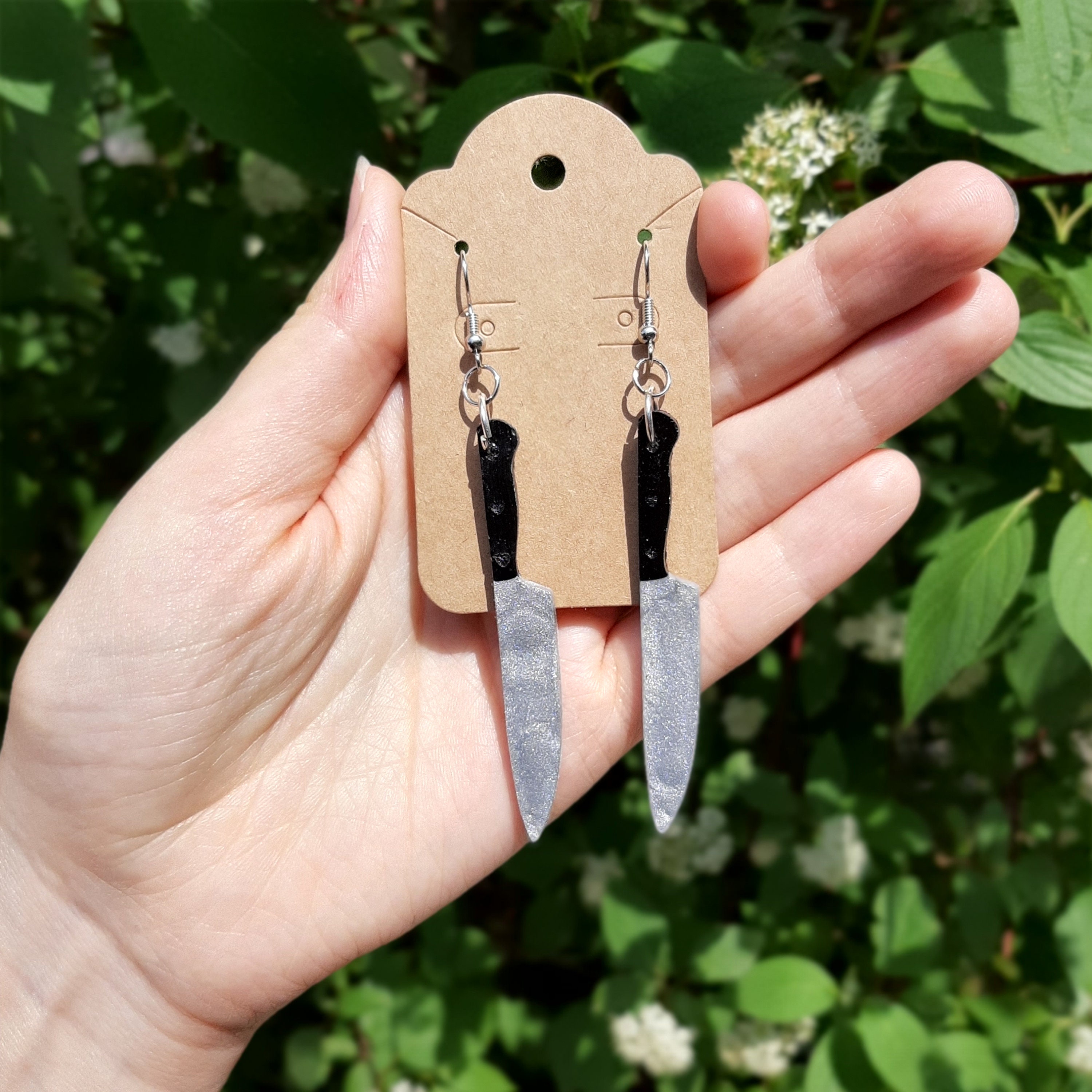 Handmade Polymer Clay Knife Earrings - Etsy 日本