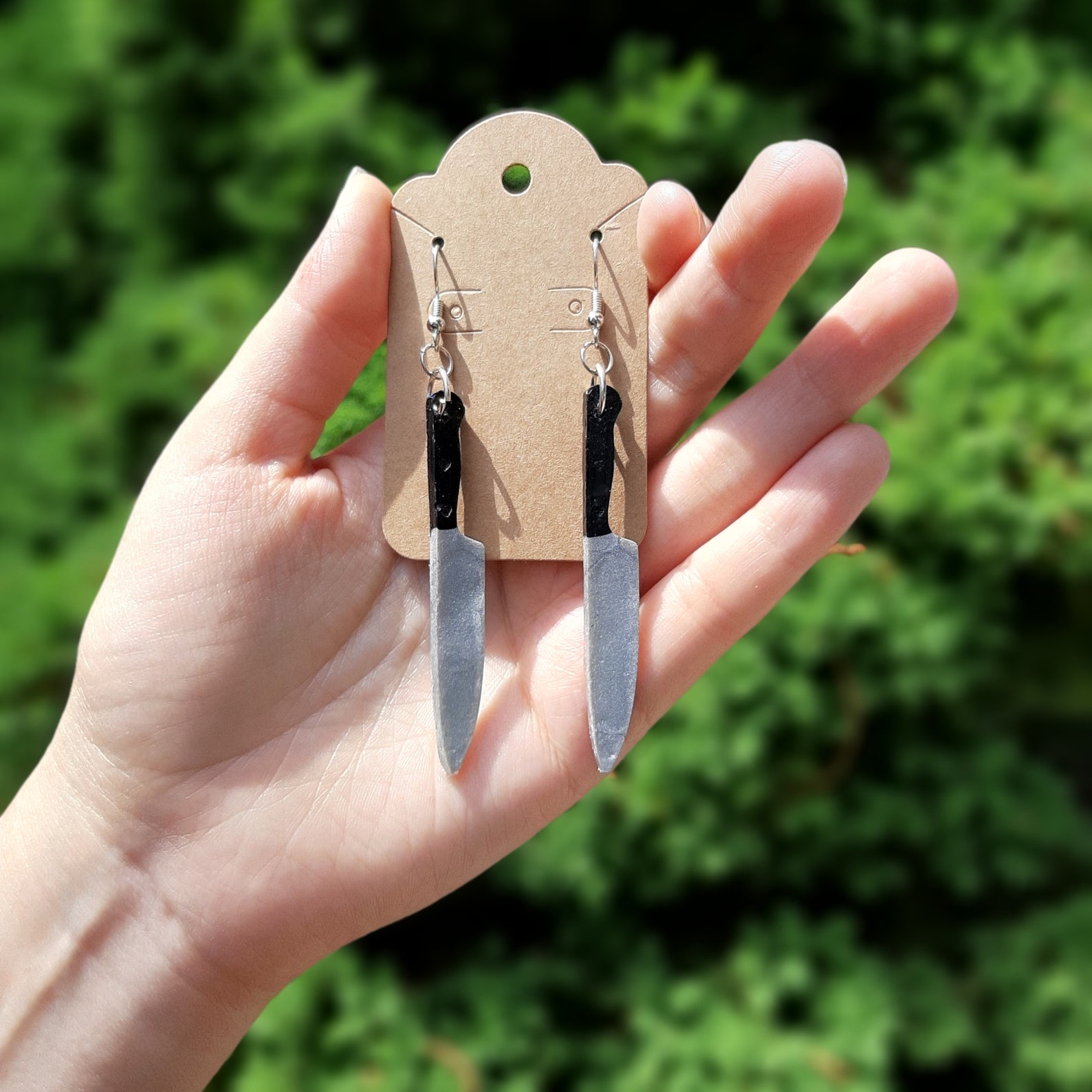 Handmade Polymer Clay Knife Earrings - Etsy 日本
