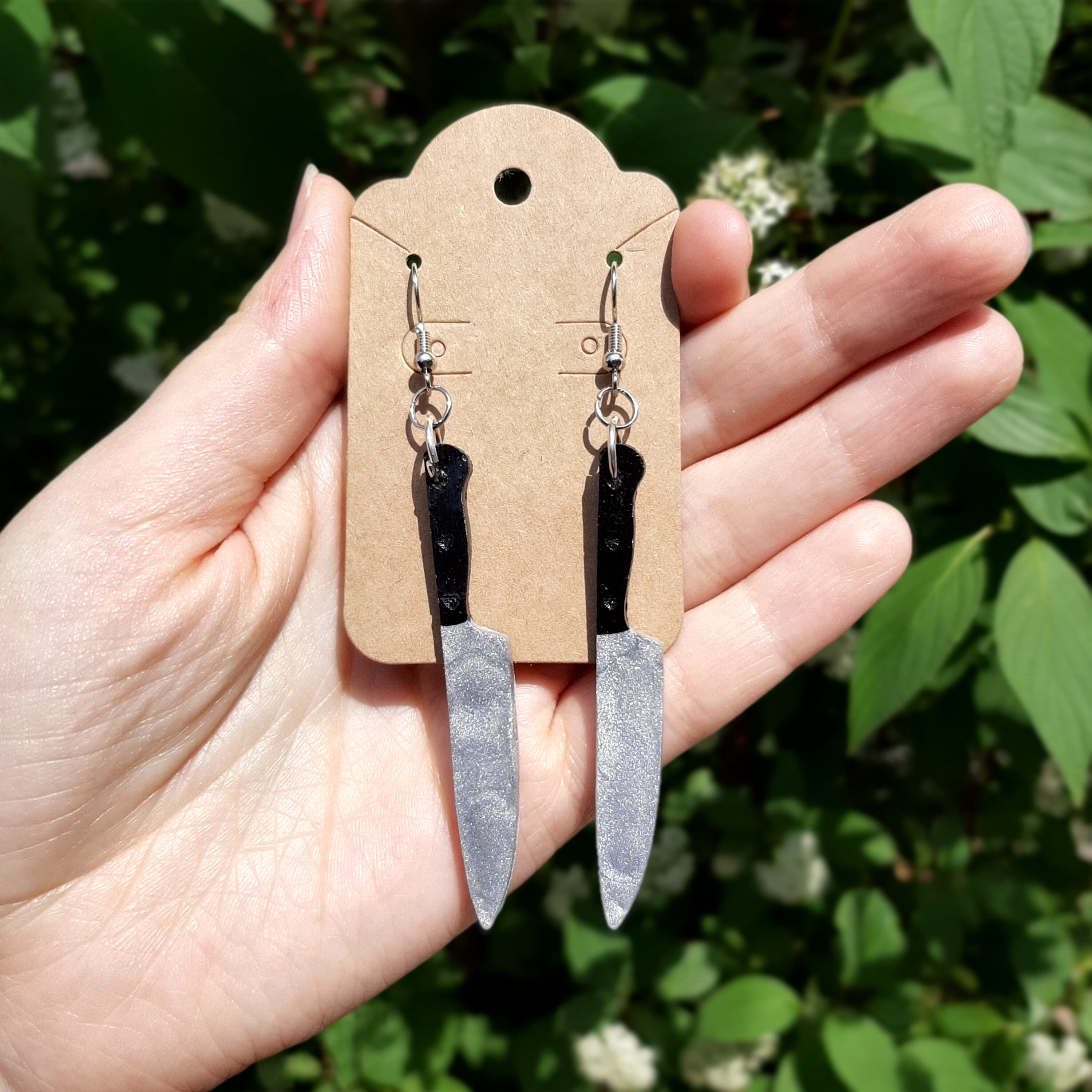 Handmade Polymer Clay Knife Earrings - Etsy 日本