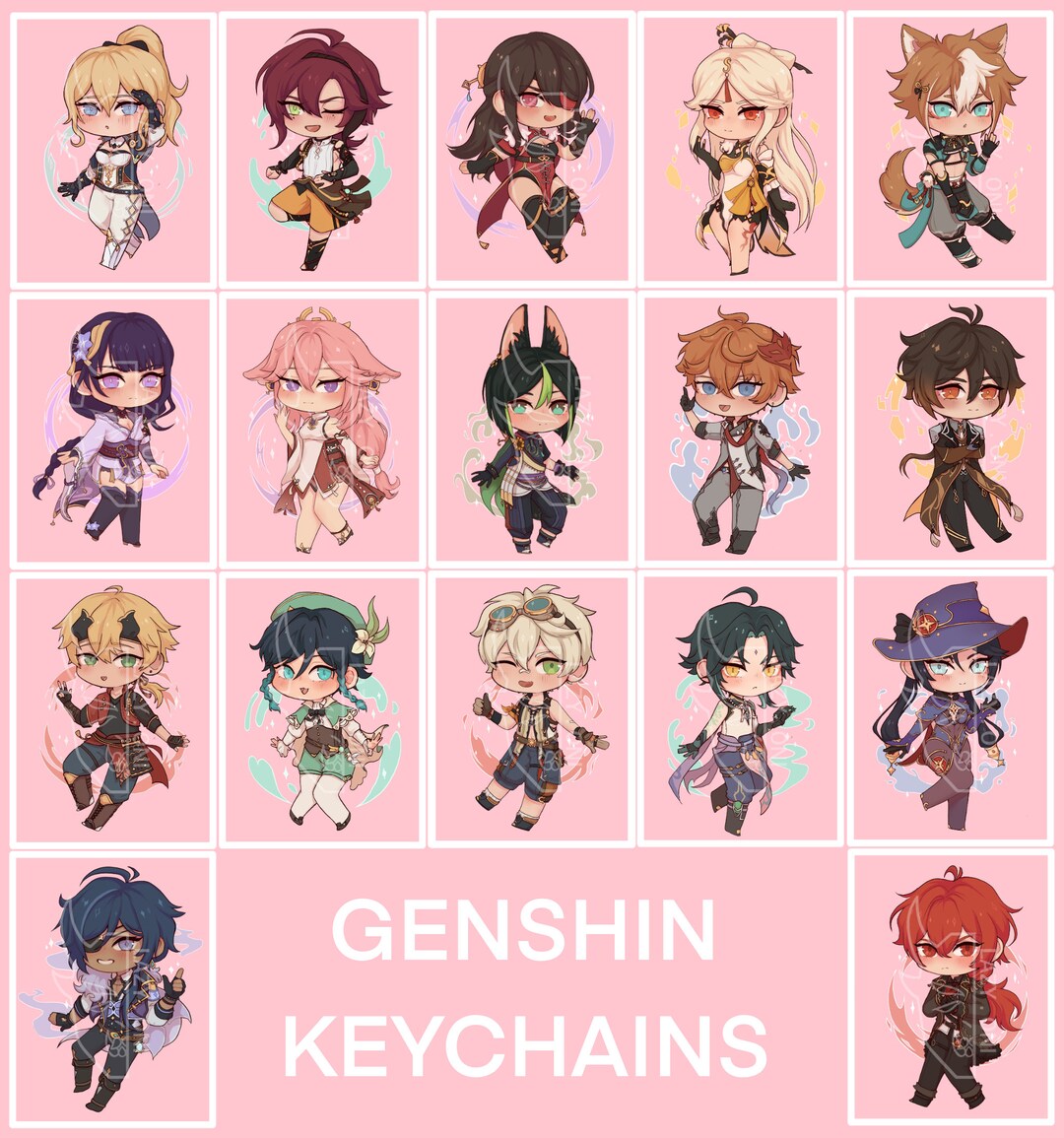 Genshin Keychains - Etsy
