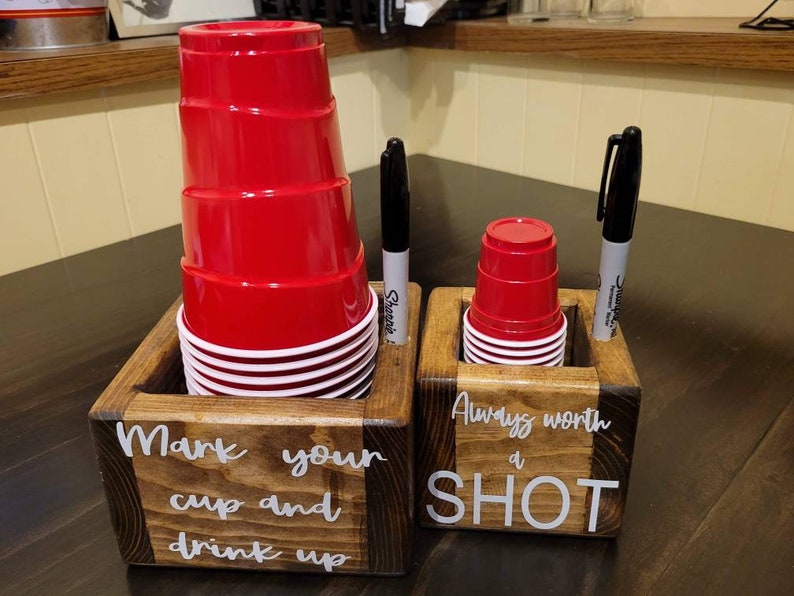 Custom Made Personalized Cup Holders, Party Decor, Box, Stained ...