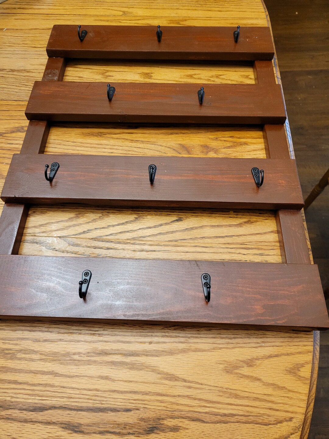 Rustic Cognac Coffee Mug Rack: Wall Mounted Farmhouse Decor - Etsy