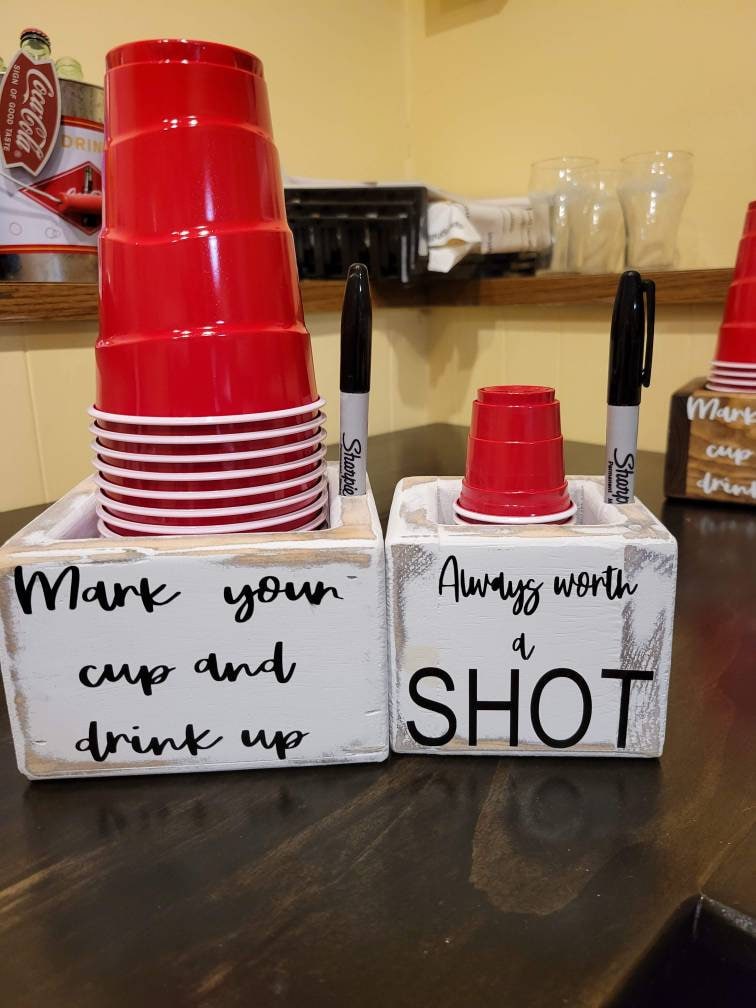 Custom Made Personalized Cup Holders, Party Decor, Box, Stained ...