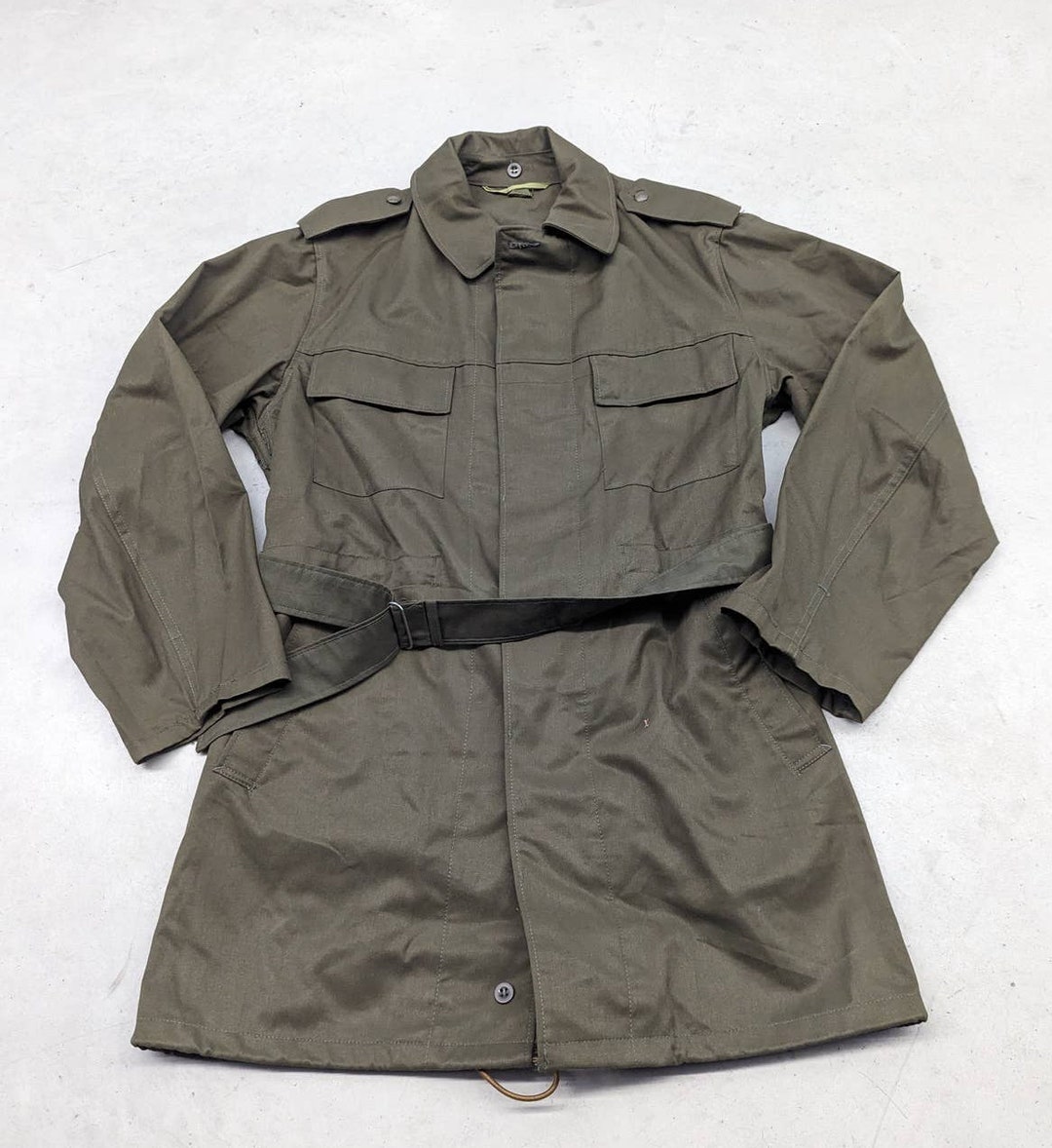 Vintage Ozkn Presov Military Issue Trench Coat With Belt - Etsy
