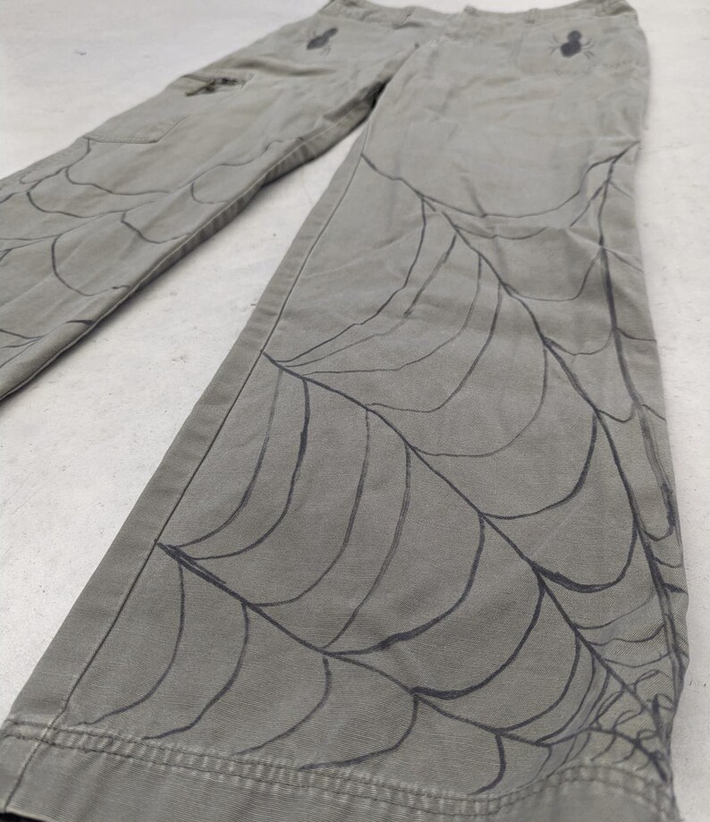 1 of 1 "spider's Web" Custom Y2K Up-cycled Pants - Etsy