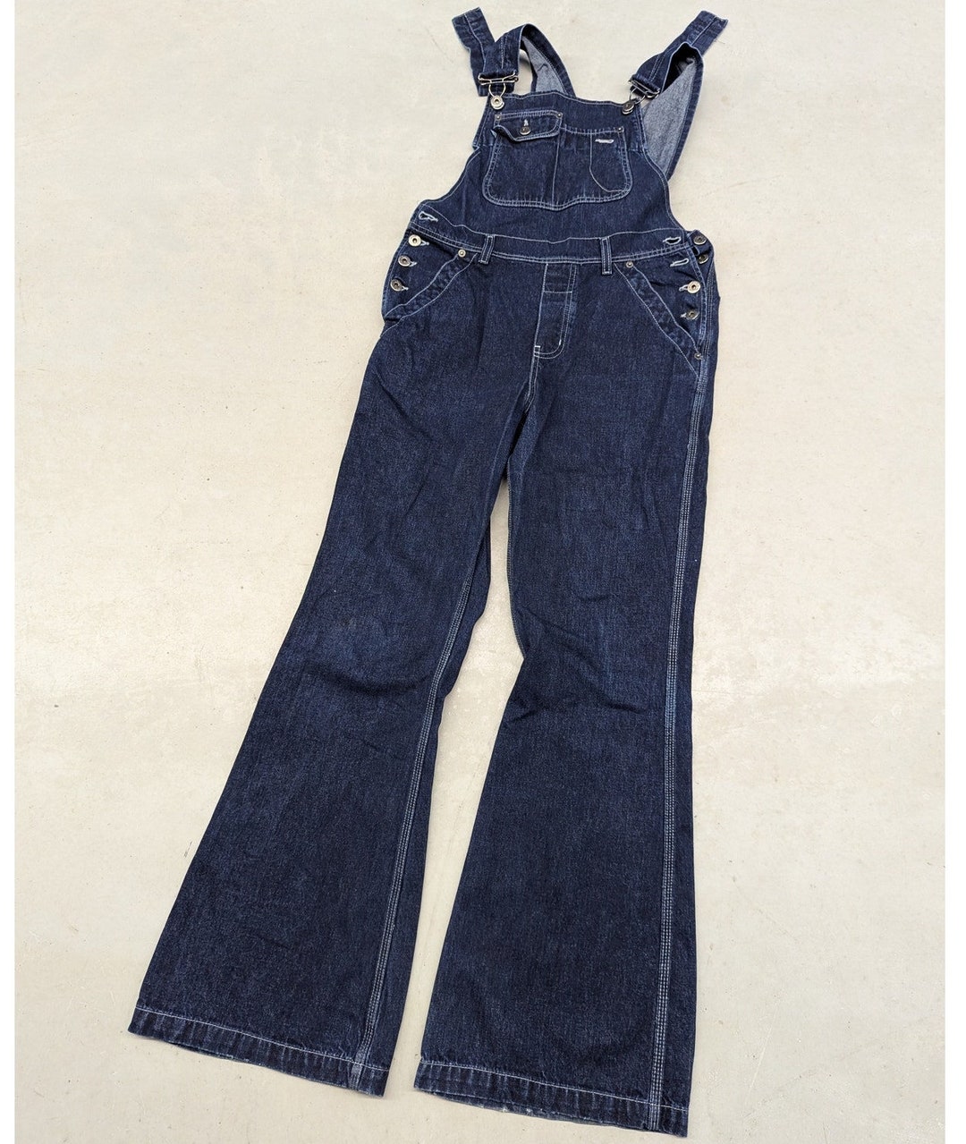 Vintage Silver Jeans Flare Carpenter Denim Overalls - Etsy