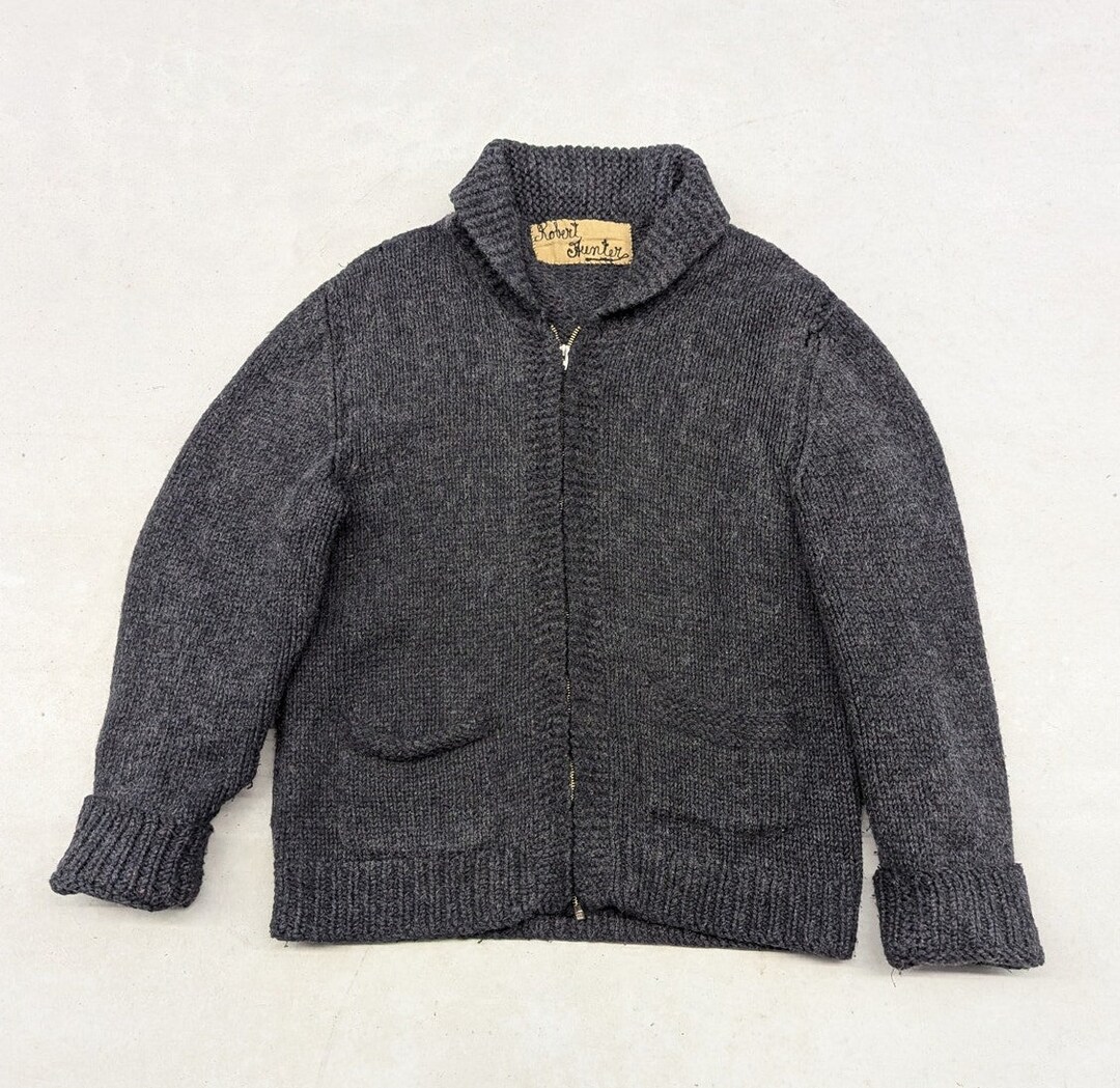 Vintage 70s Lightning Zipper Heavy Wool Sweater - Etsy