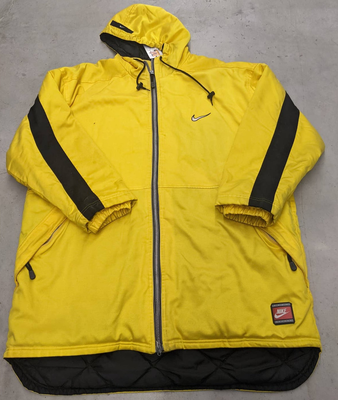 Y2K Nike Team Black and Yellow Insulated Winter Jacket - Etsy
