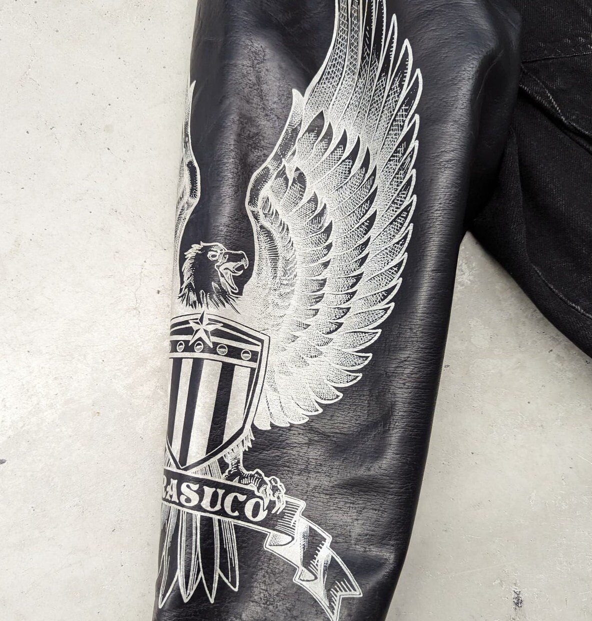 Y2K Parasuco Eagle Denim and Leather Biker Jacket - Etsy