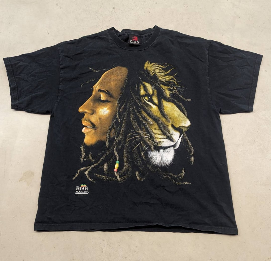 Early 2000s Bob Marley Lion Head Zion T-shirt - Etsy