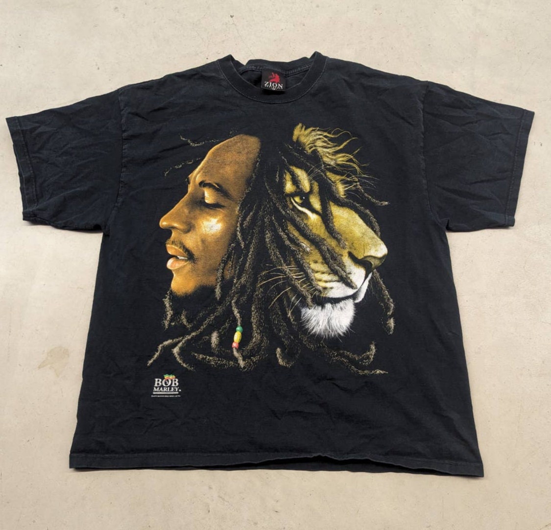 Early 2000s Bob Marley Lion Head Zion T-shirt - Etsy
