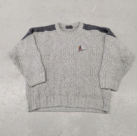 Vintage St Michael Mountain Skiing Texture Knit Sweat… - Gem