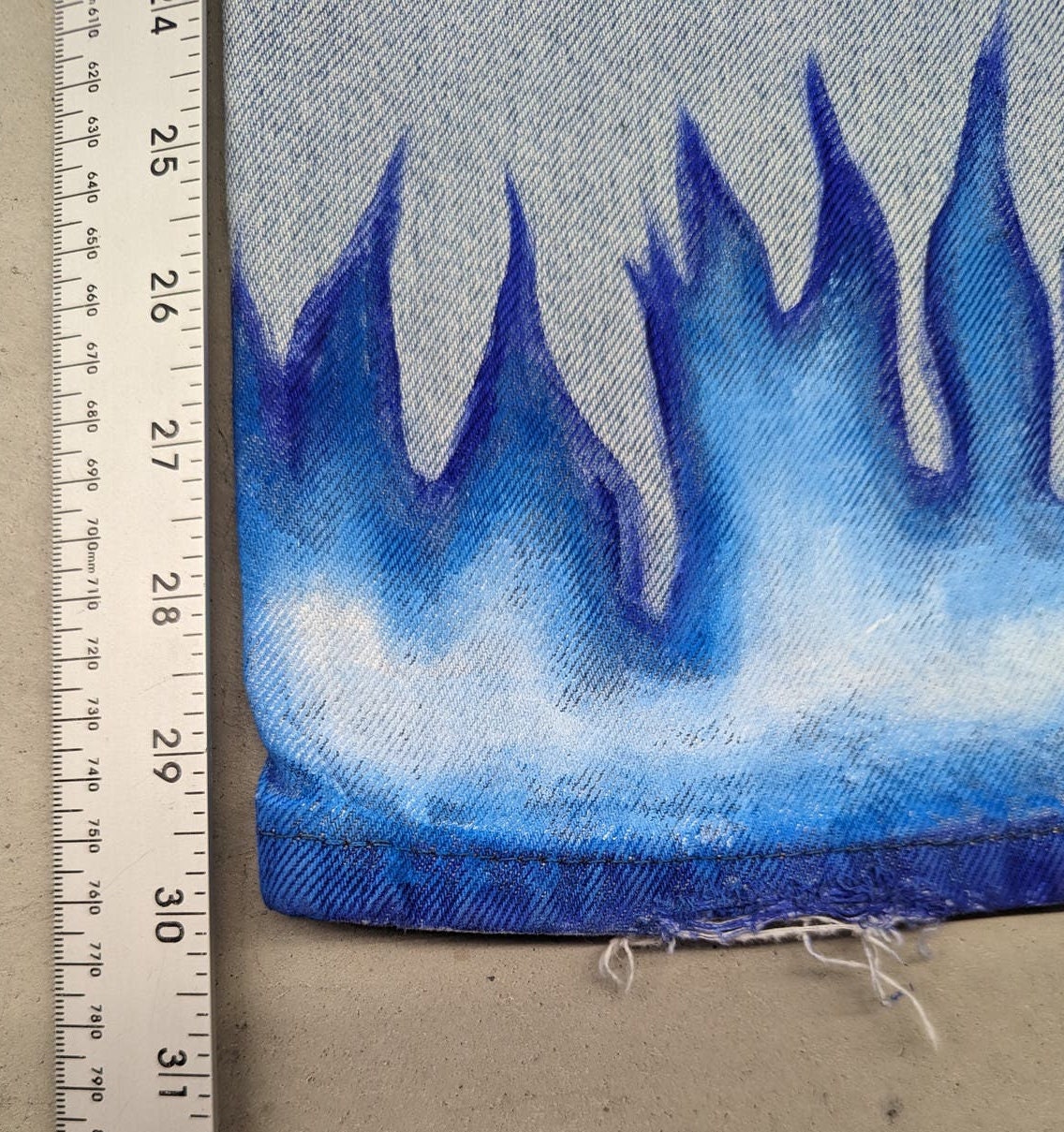 1 of 1 "eternal Blue Flames" Up-cycled Vintage Denim Jeans - Etsy