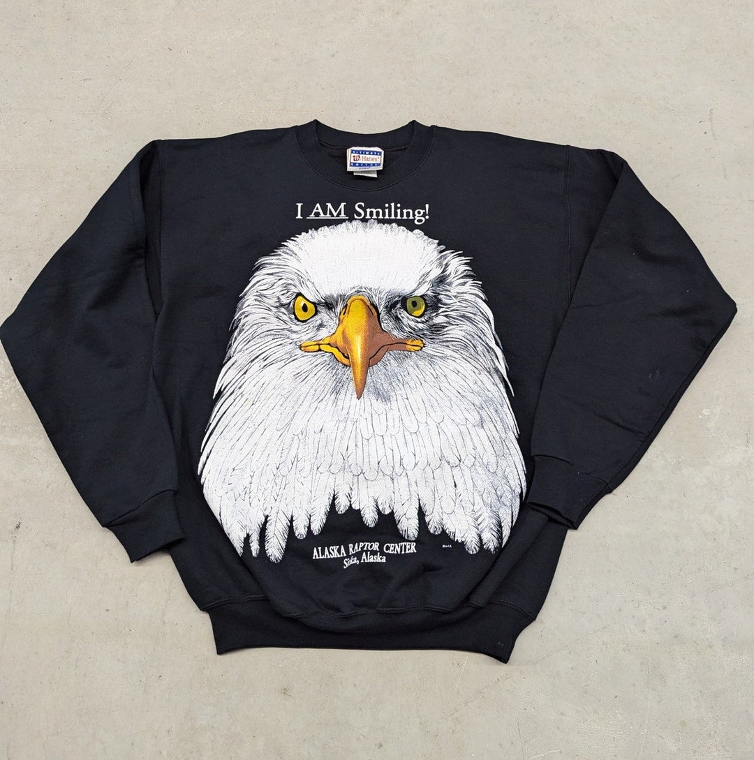 2000s Bald Eagle "i Am Smiling" Alaska Tourist Sweater - Etsy