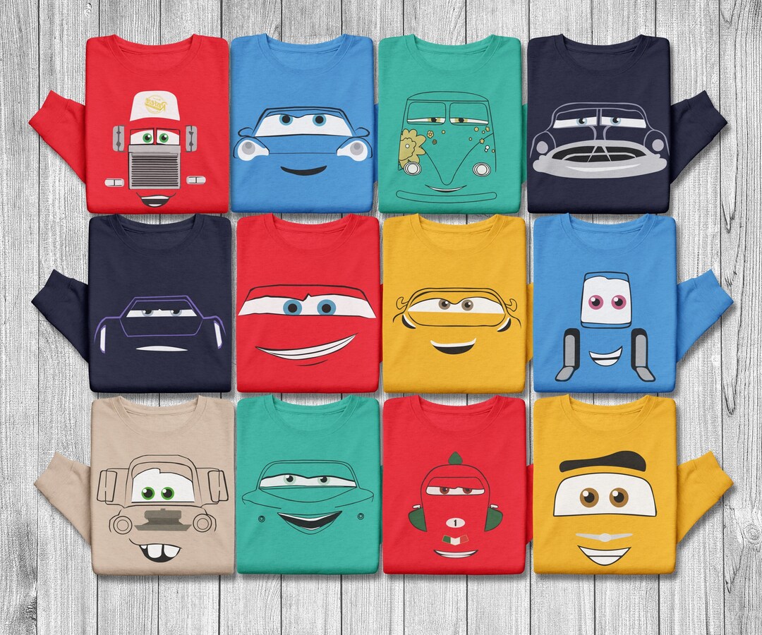 Disney Cars Face Outline Family Matching Sweatshirt, Disney Birthday ...