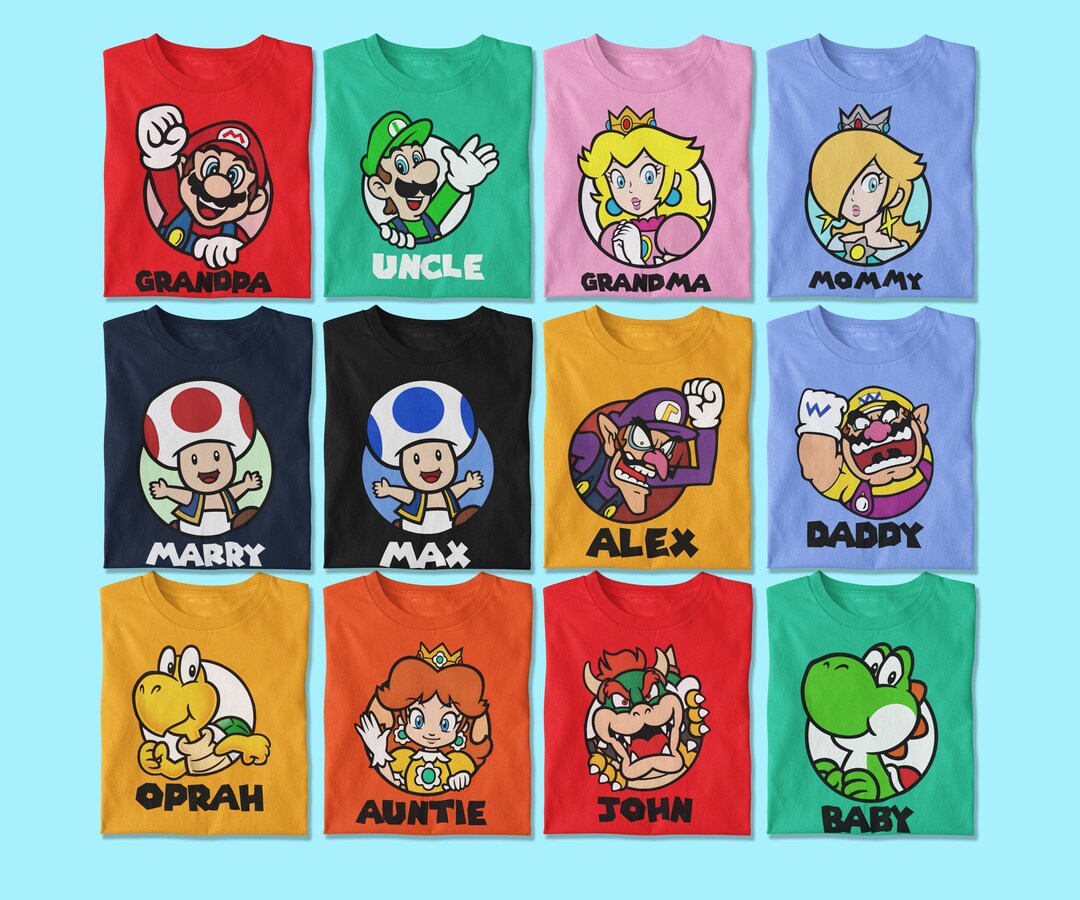 Custom Super Mario Shirt, Super Mario Custom Birthday Shirt, Super ...