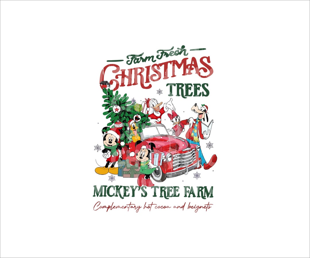 Retro Farm Fresh Christmas Trees Png, Retro Mickey's Tree Farm, Mouse ...