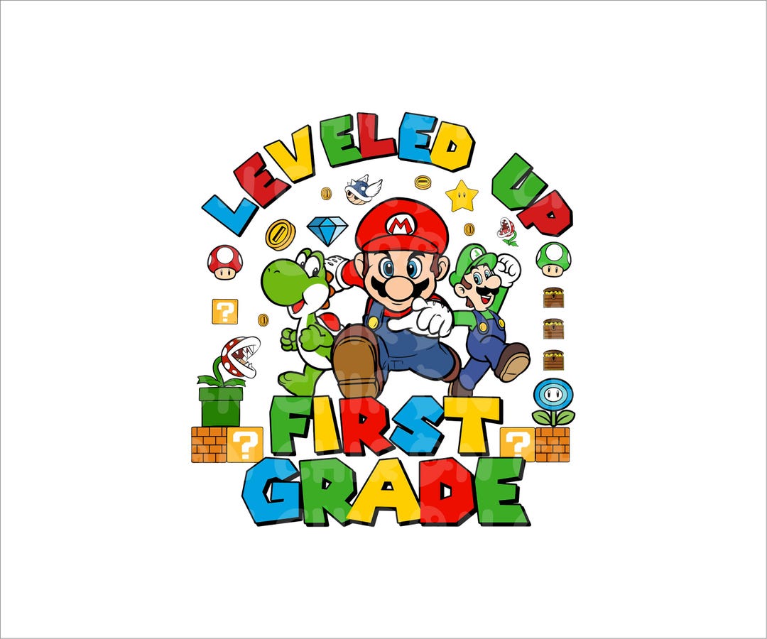 Leveled up Png, First Grade Png Svg, Super Mario Svg Png, Super Mario ...