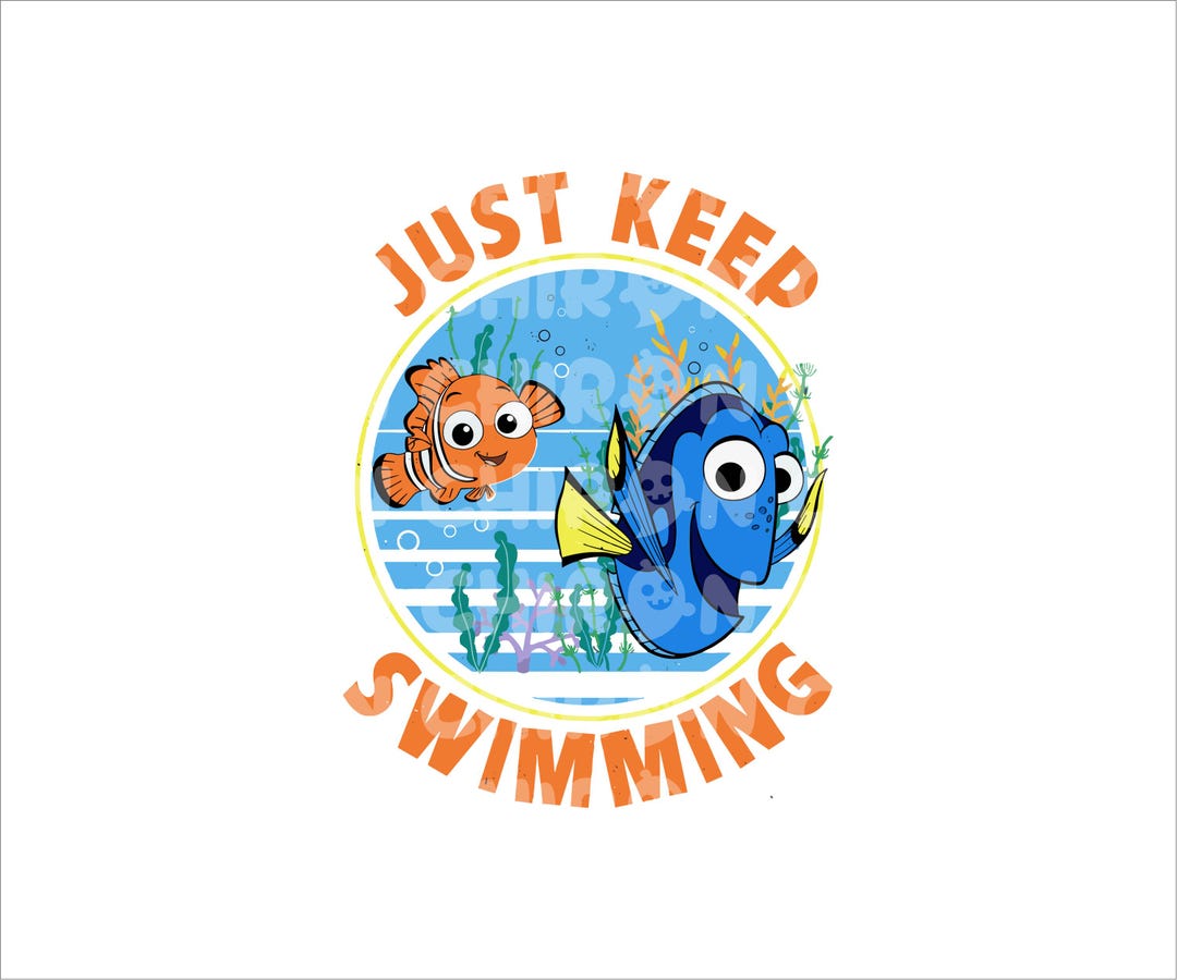 Retro Finding Nemo Png, Nemo and Dory Png, Just Keep Swimming Shirt Png ...