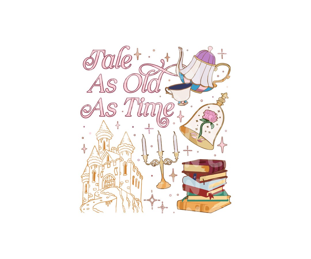 Retro Tale as Old as Time Belle's Book Shop Svg Png, Retro Belle Png ...