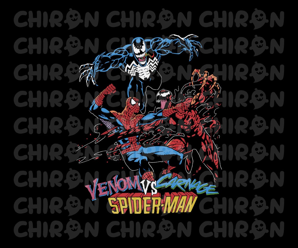 Retro Venom Vs Carnage Spiderman Png Svg, Spiderman Family Svg Png ...