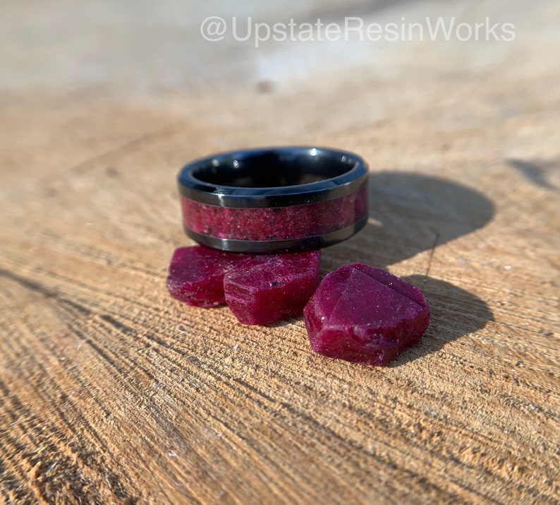 One Carat Ruby Ring Black Band 1ct Precious Gemstone Rings | Etsy