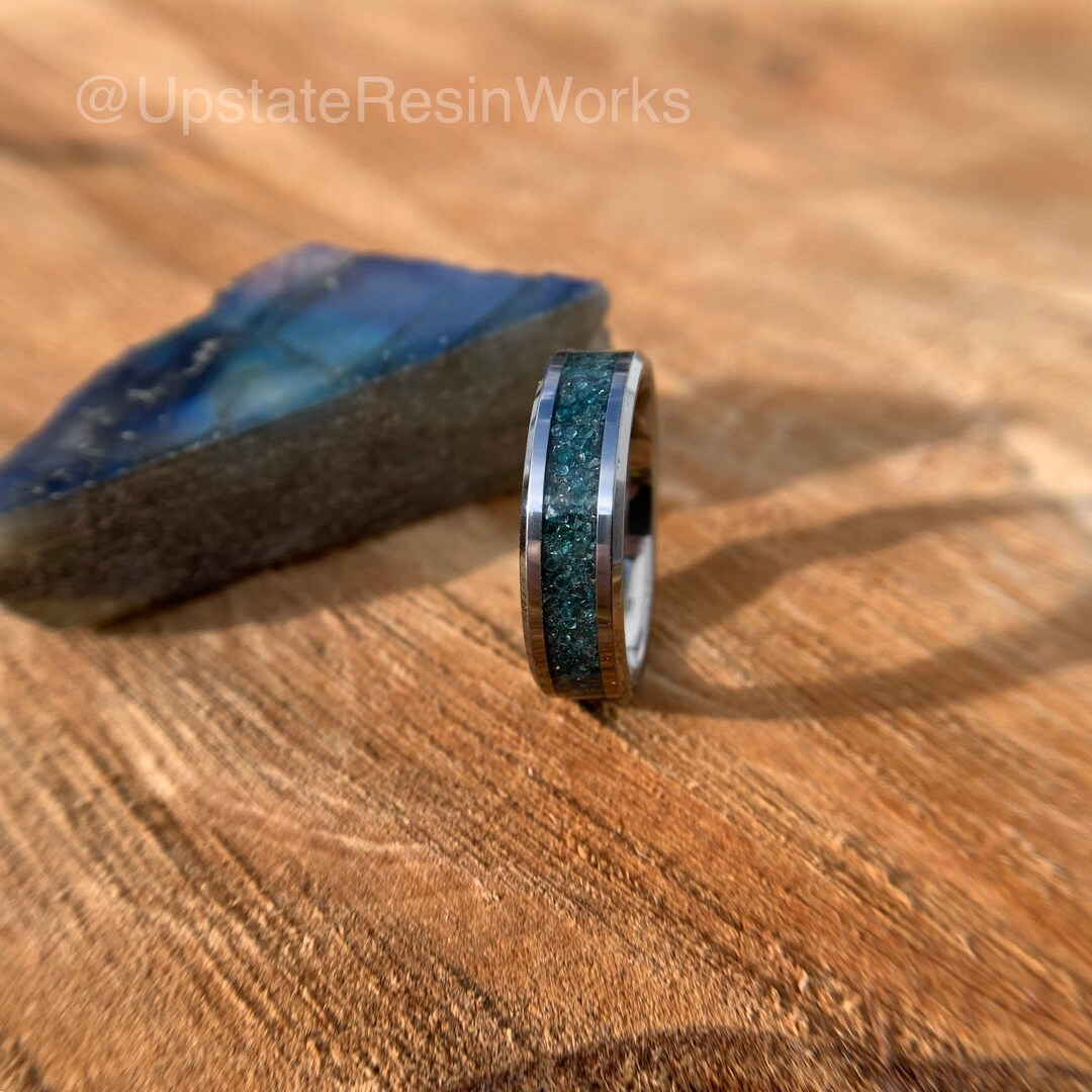 Real Blue Diamond Ring, Blue Diamond Band, Mens Ring, Womans Ring, Vow ...