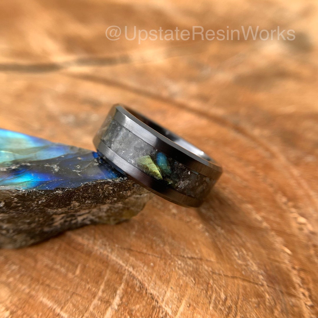 Genuine Labradorite Ring, Labradorite Band, Feldspar Ring, Gemstone ...